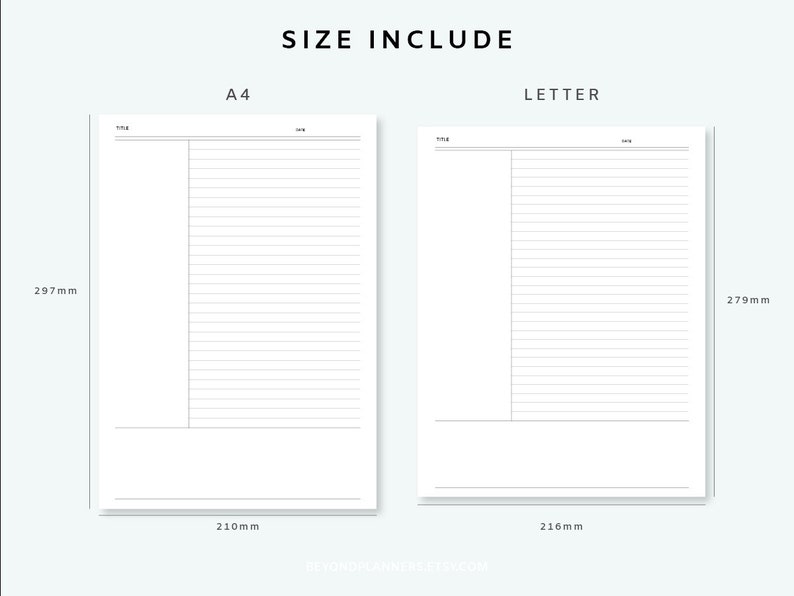 Cornell Notes Template Printable A4,letter Size Cornell Notes Taking ...