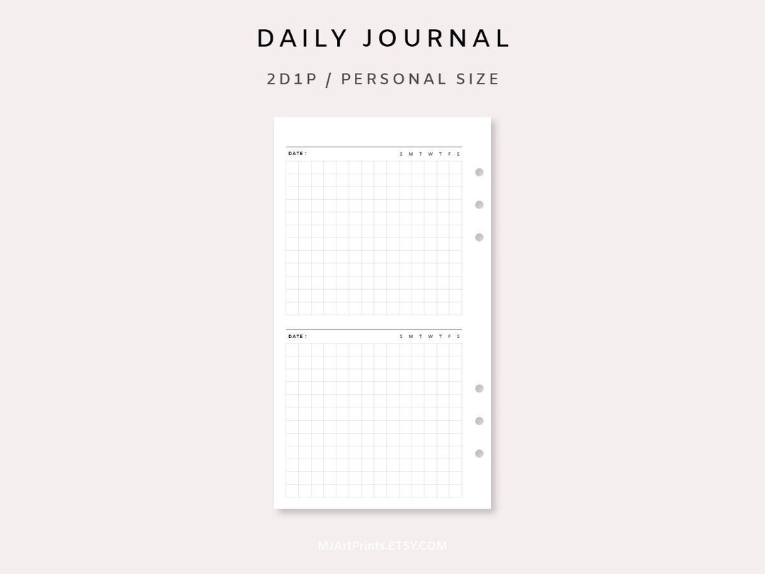 Daily Planner Printable Undated - Daily Journal Pages, Day Schedule ...