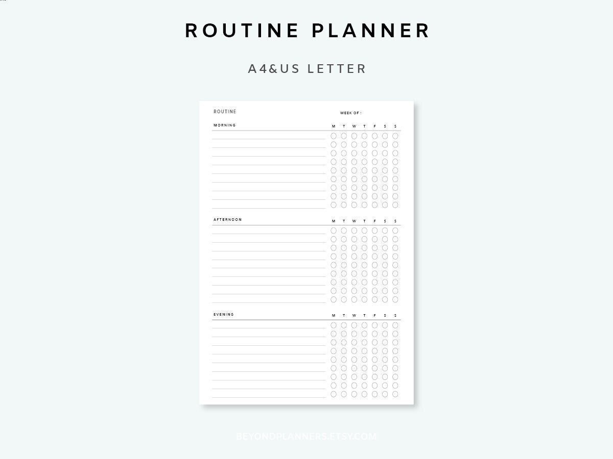 Habit Tracker Printable Weekly Weekly Habit Tracker Inserts Weekly ...