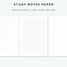 Study Notes Template Notes Printable Paper Printable Notes - Etsy