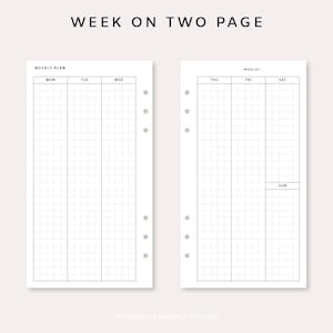 Weekly Planner Printable 2 Page - Week on Two Pages Personal | Weekly ...