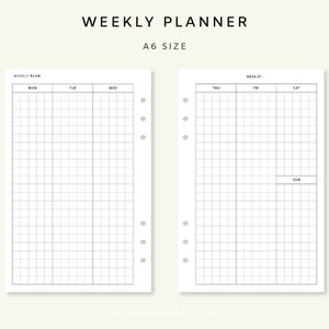 Weekly Planner Printable Pdf - Week on Two Pages | Vertical Weekly ...