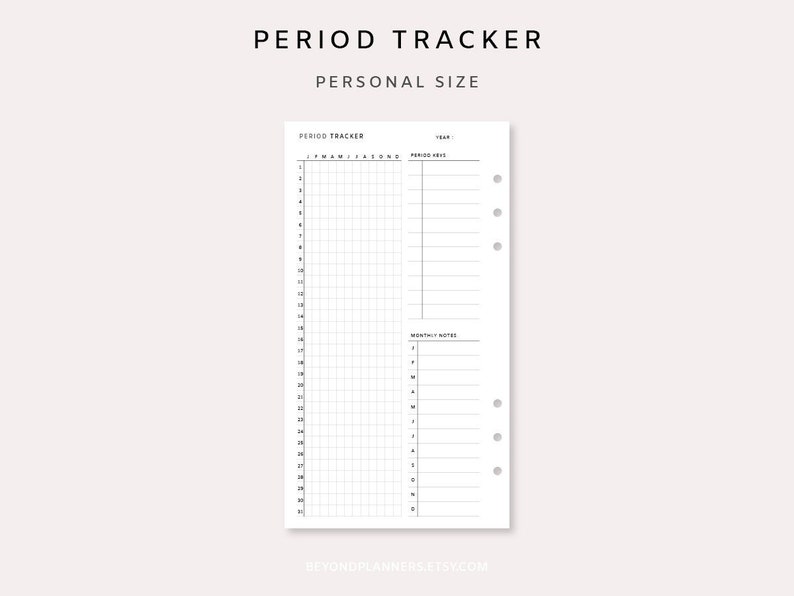 Period Tracker Printable Personal Inserts, Menstrual Cycle Planner ...