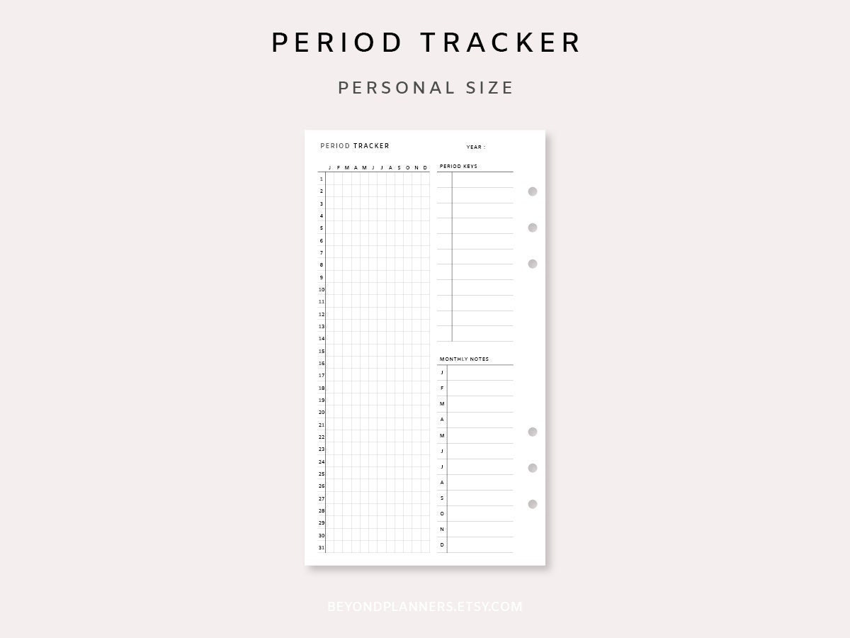 Period Tracker Printable Personal Inserts, Menstrual Cycle Planner ...