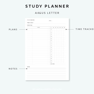 Study Planner Printable insert Student Planner Study | Etsy