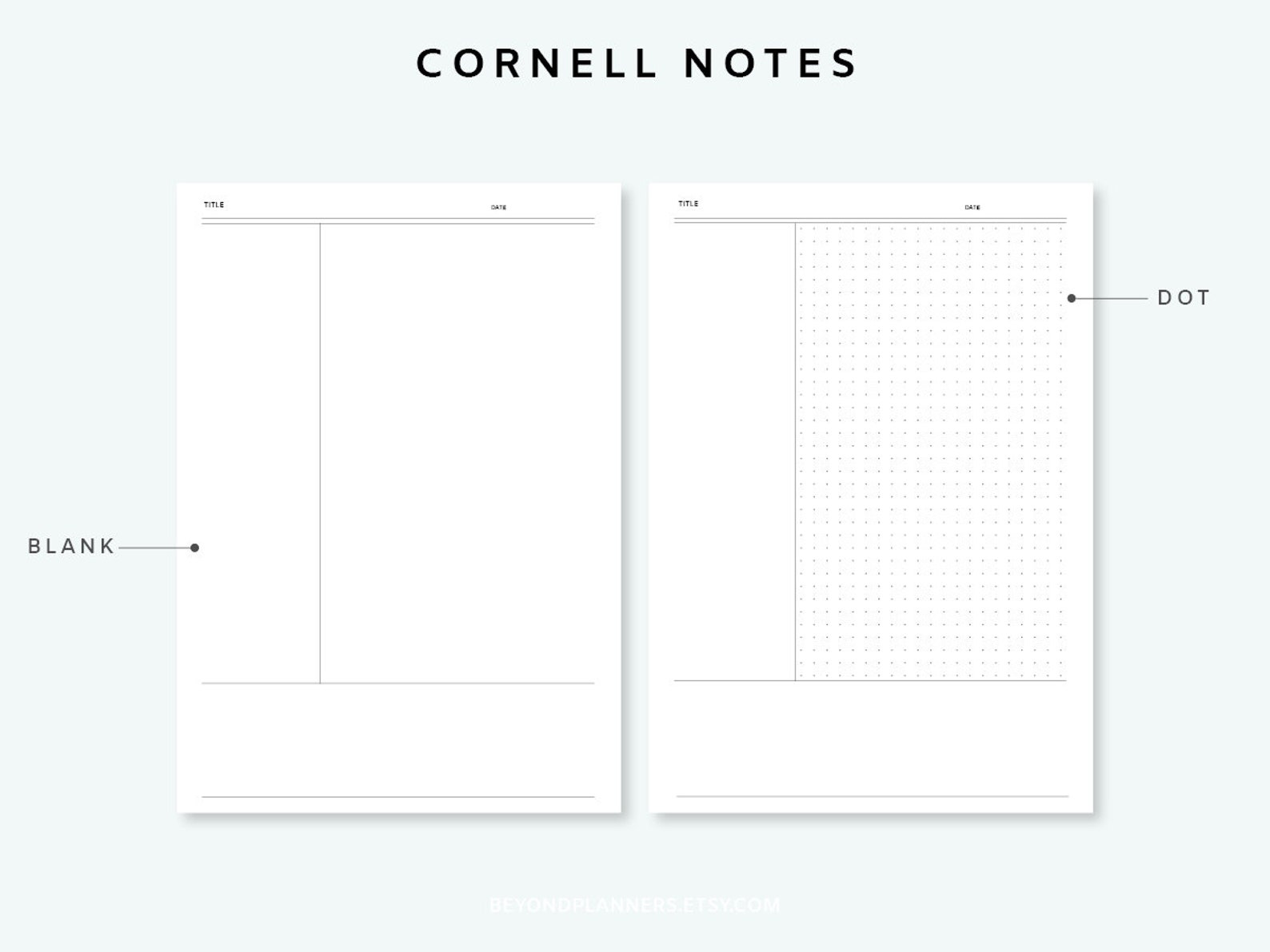 Cornell Notes Template Printable - A4,letter Size | Cornell Notes ...