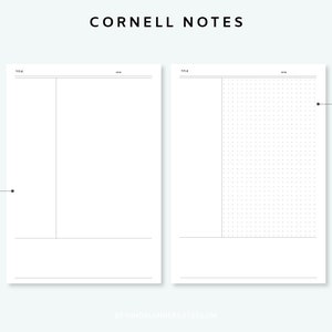 Cornell Notes Template Printable - A4,letter Size | Cornell Notes ...