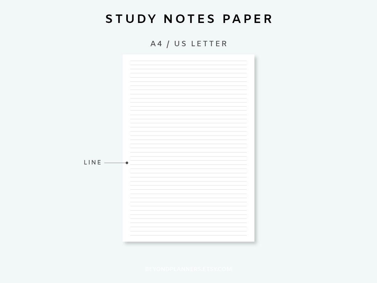 Study Notes Template Notes Printable Paper Printable Notes Page A4 ...
