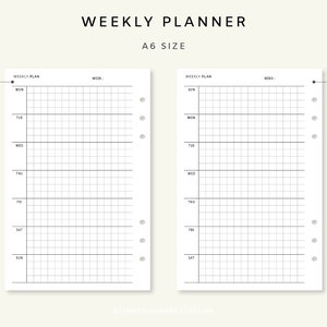Week on One Page Printable - Undated Weekly Planner PDF | Weekly ...