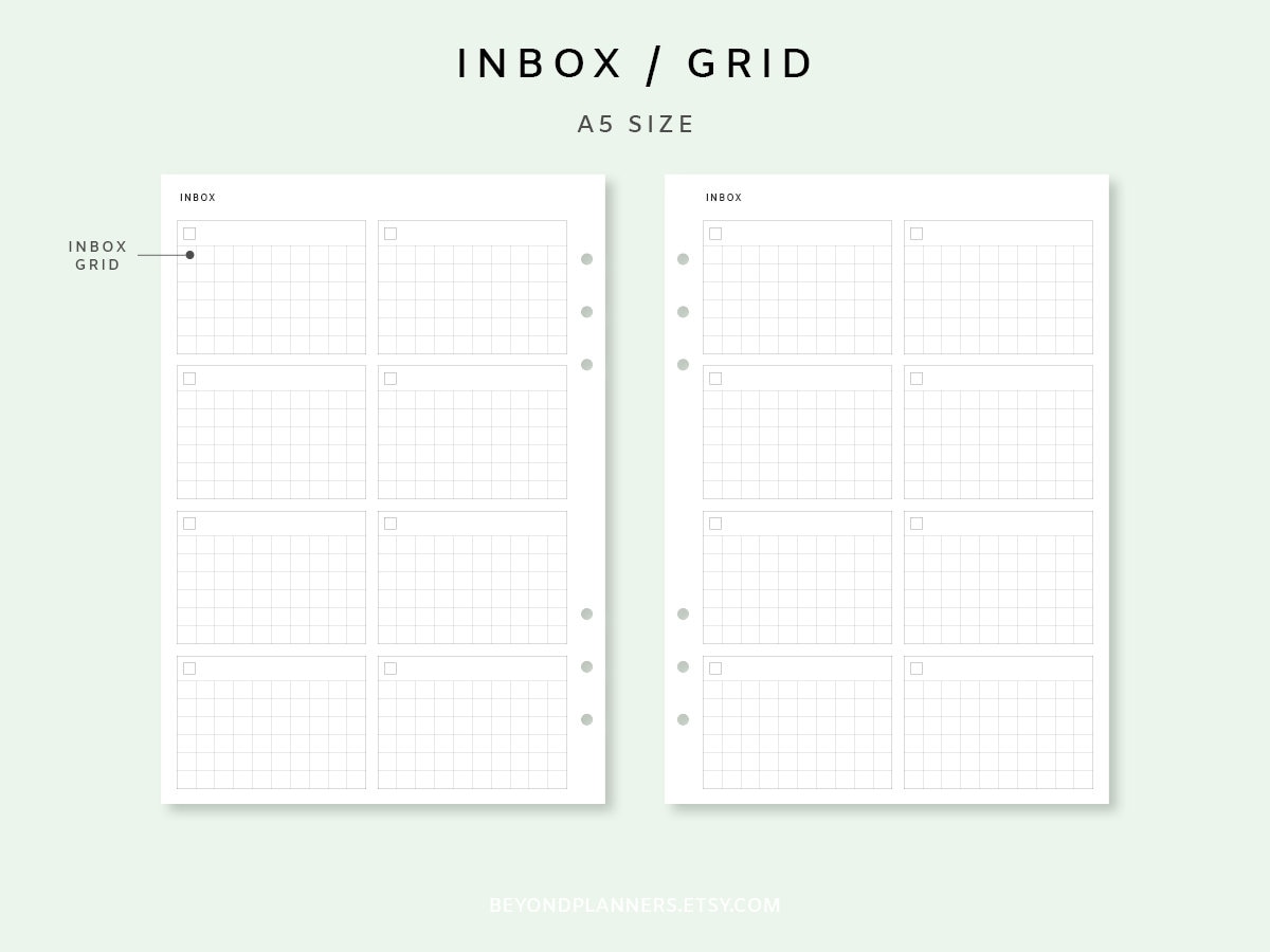A5 Inbox Planner Dashboard, Inbox Tracker Template, Inbox Checklist ...