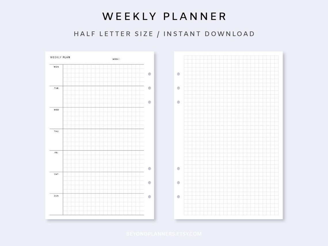 Weekly Planner Printable Vertical - Undated Weekly Planner PDF | Week ...