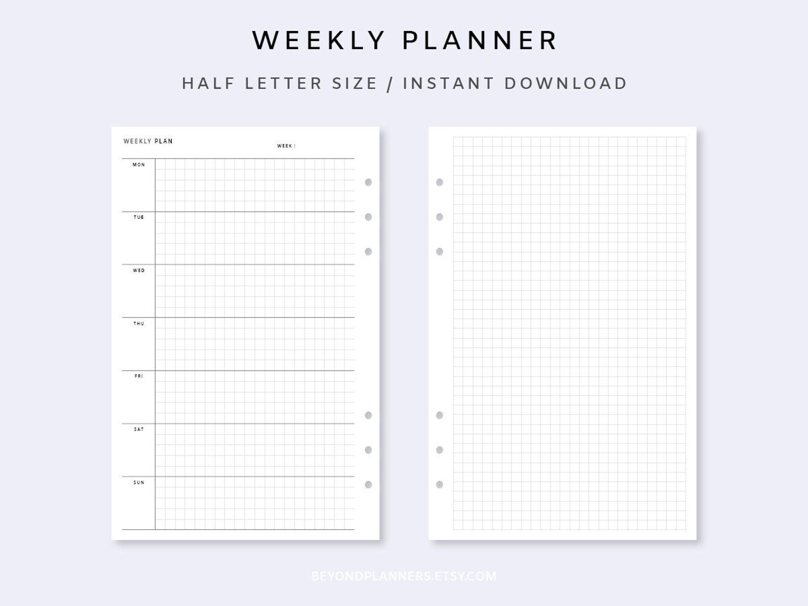 Weekly Planner Printable Vertical - Undated Weekly Planner PDF | Week ...