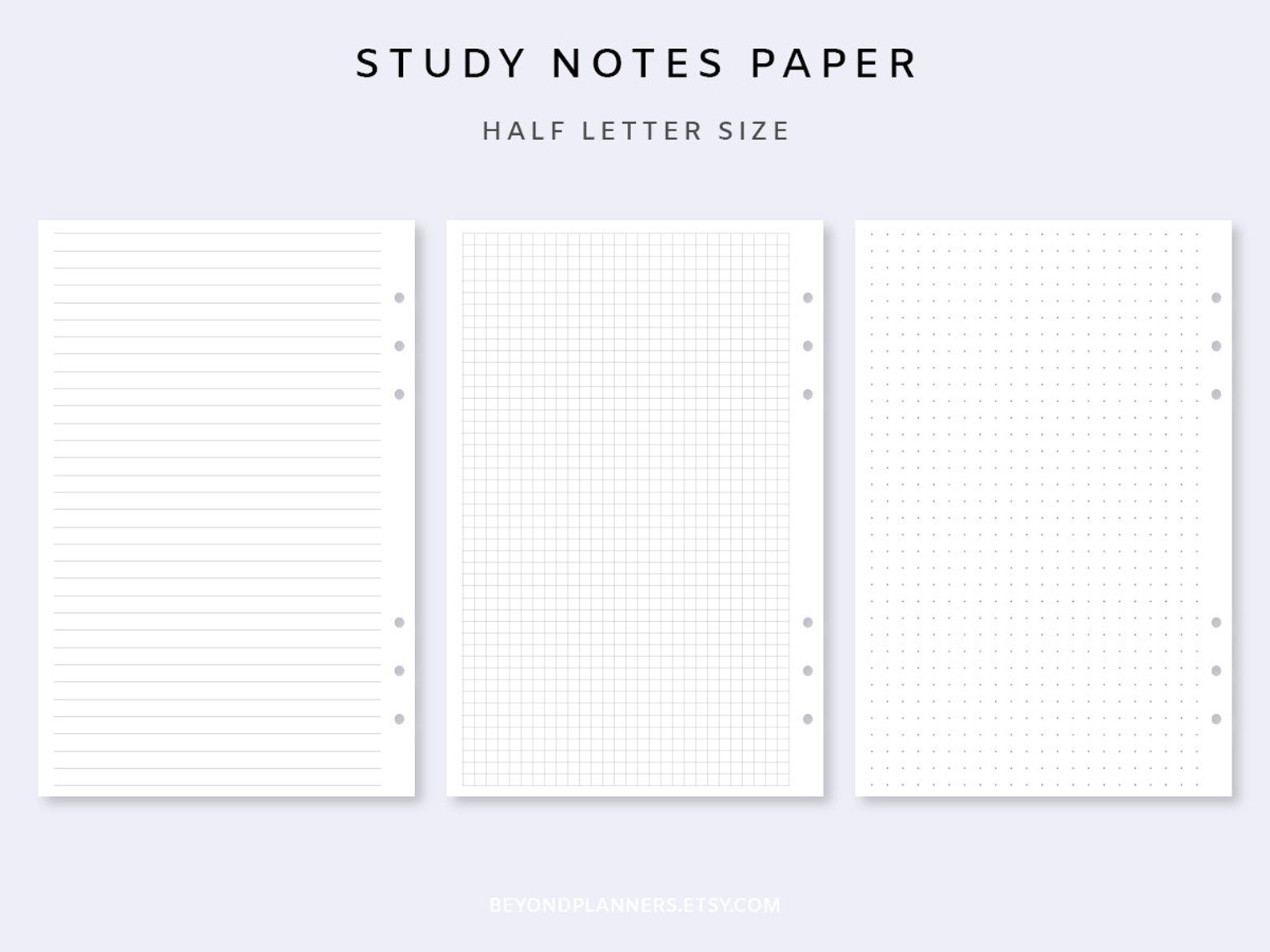 Study Notes Template Study Notes Paper Line Grid Dotted Pages Notes