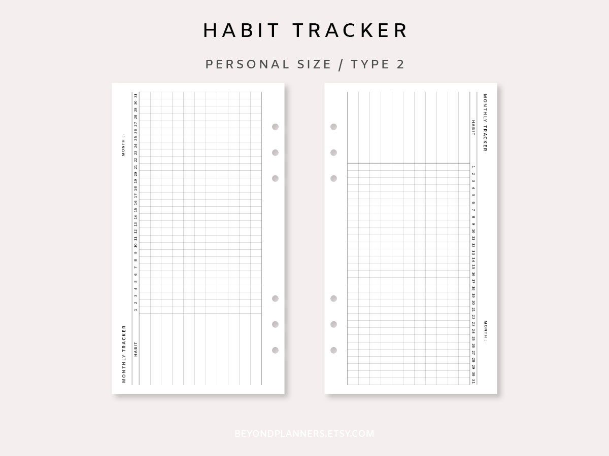 Monthly Habit Tracker Printable Monthly Goal Tracker, Habit Tracker ...
