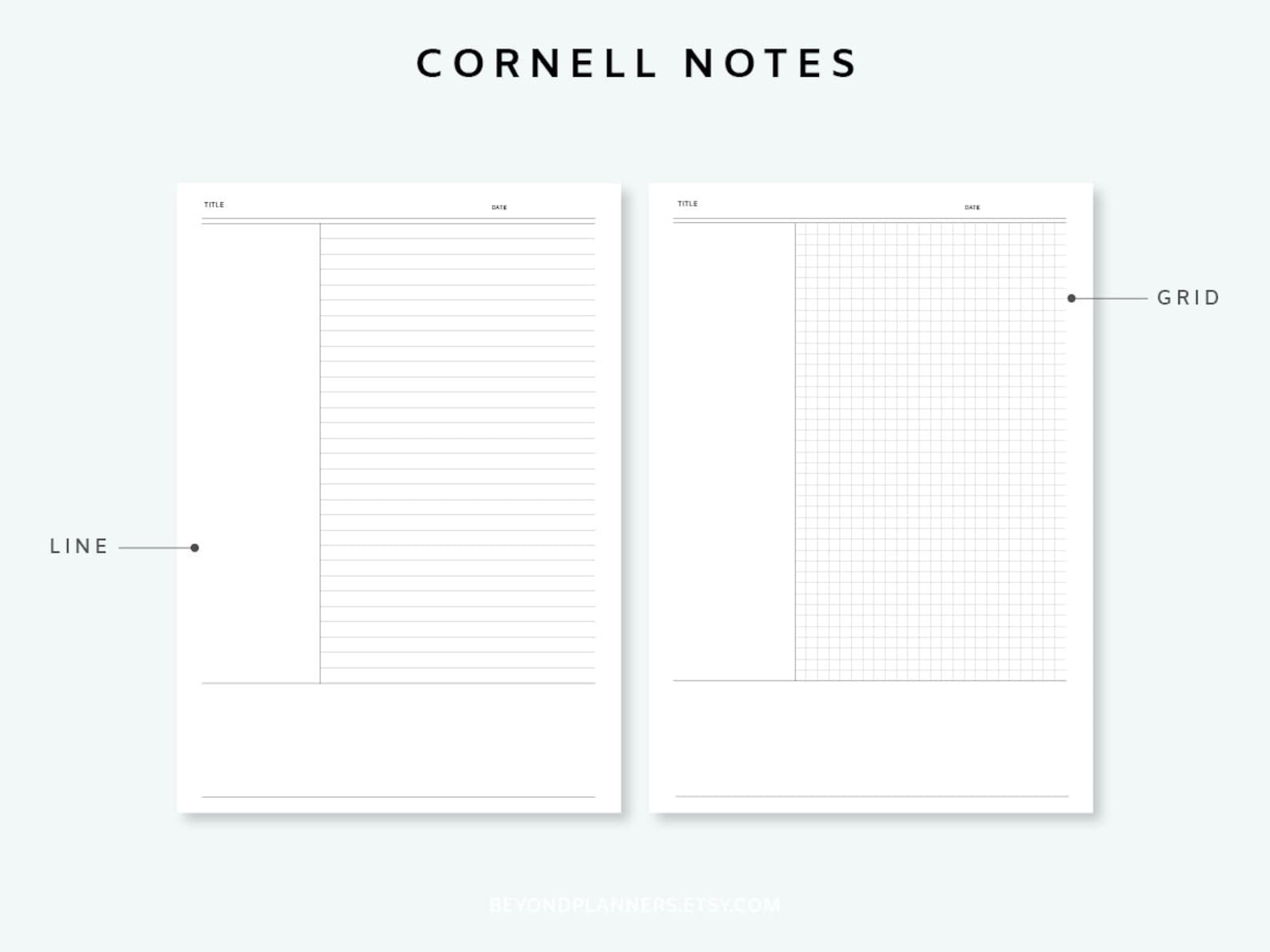 Cornell Notes Template Printable - A4,letter Size | Cornell Notes ...