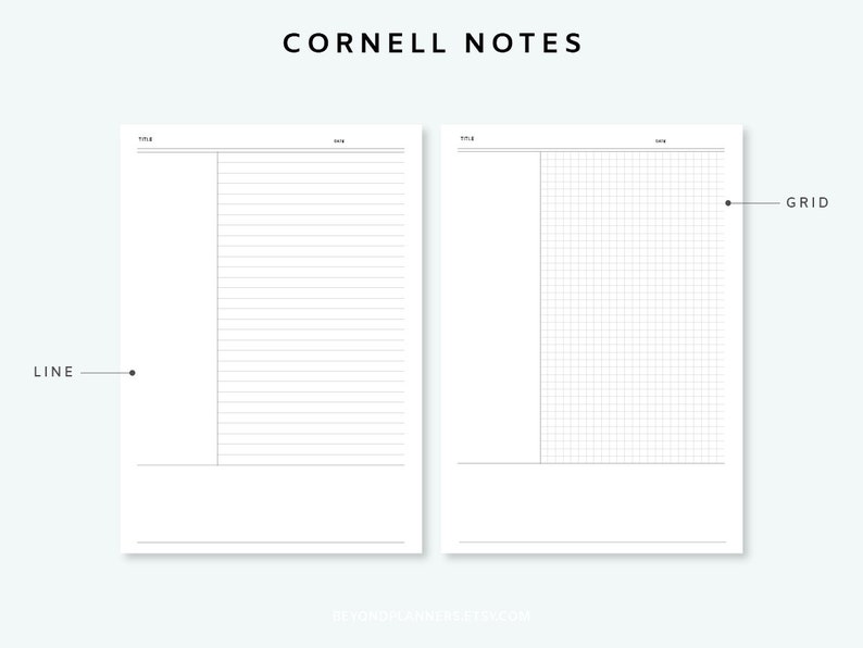 Cornell Notes Template Printable - A4,letter Size | Cornell Notes ...