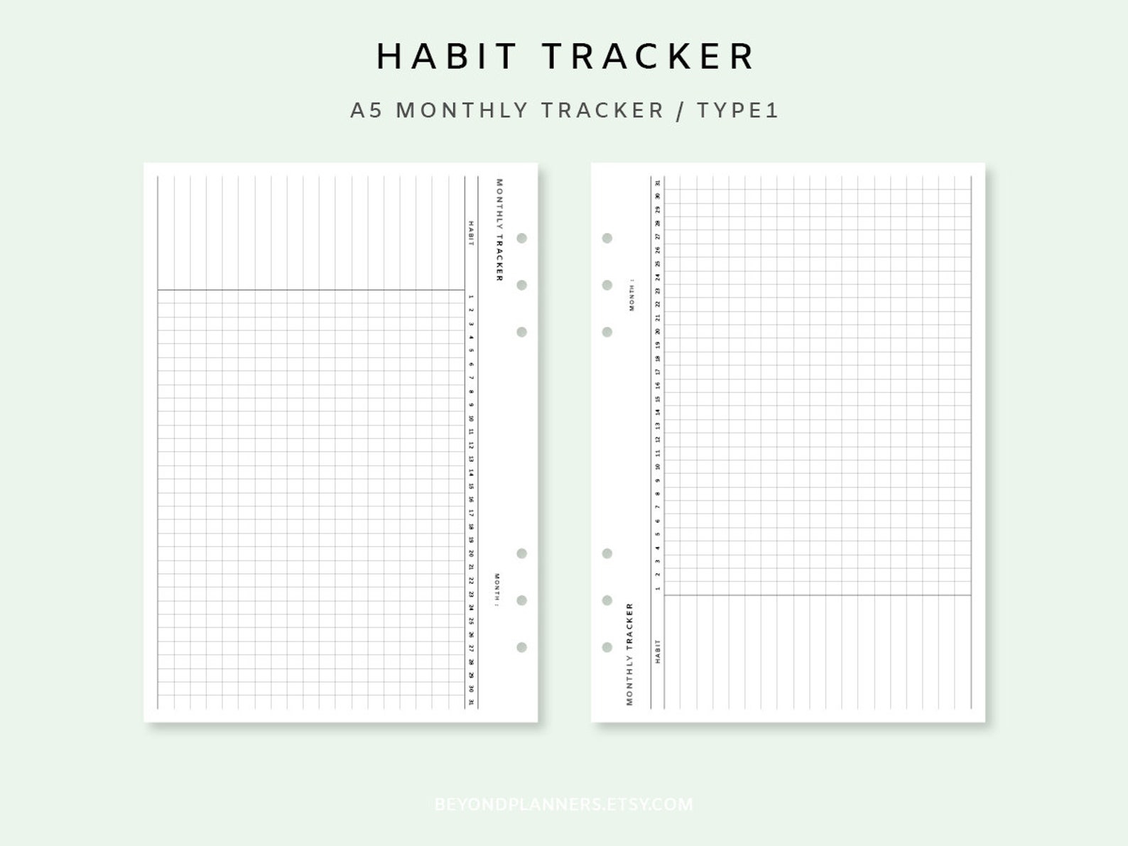 Monthly Habit Tracker Printable Monthly Goal Tracker Habit - Etsy