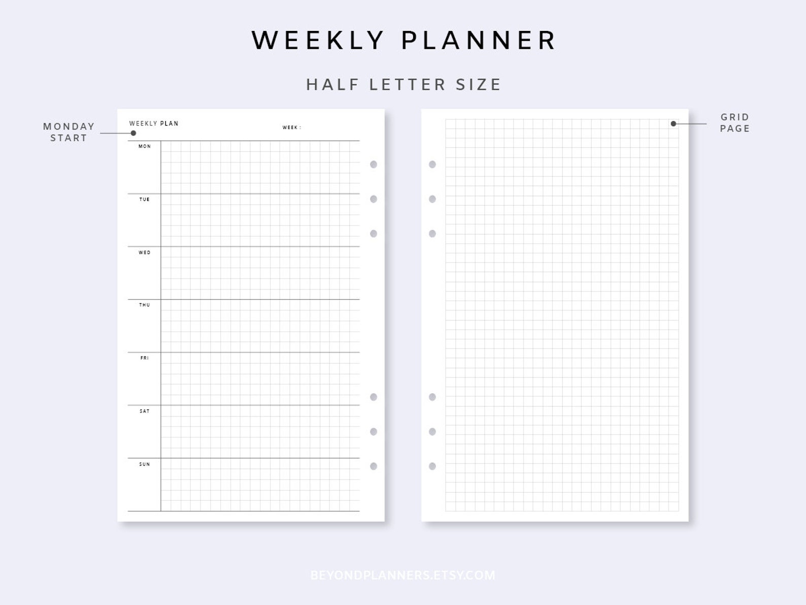 Weekly Planner Printable Vertical - Undated Weekly Planner PDF | Week ...