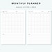Month on One Page Insert Undated Monthly Planner Printable Monthly ...