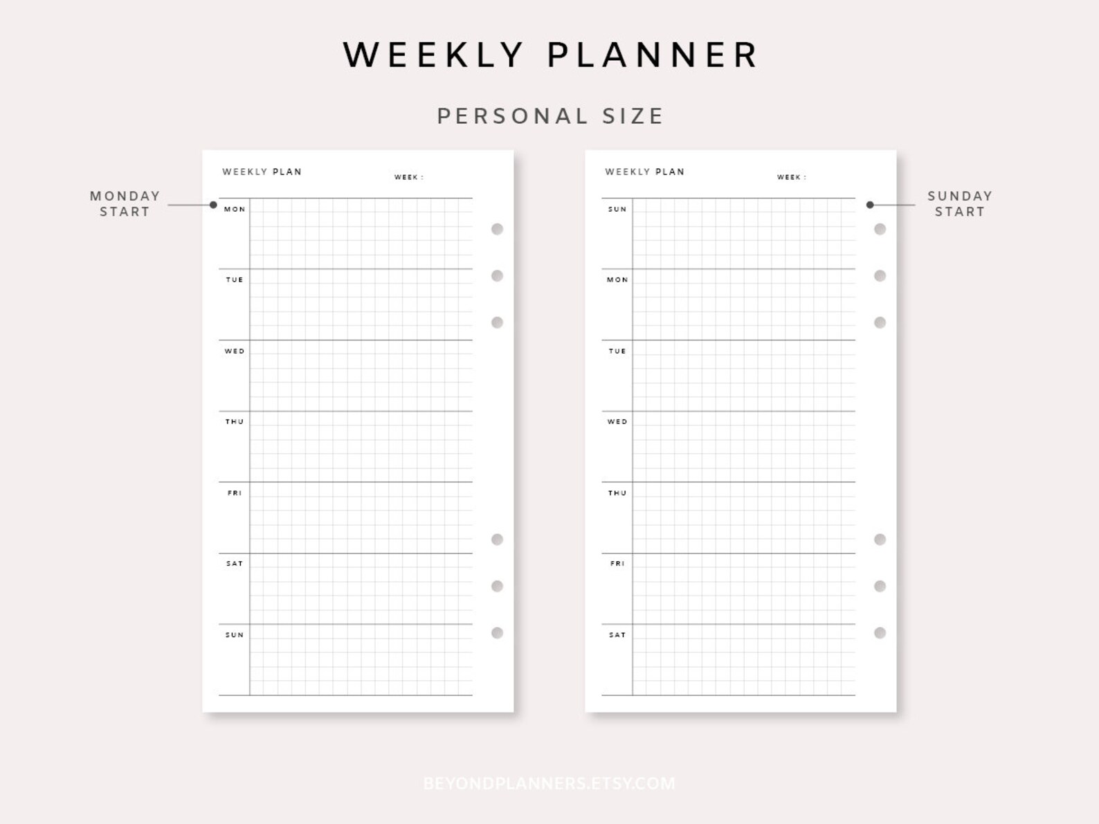 Weekly Planner Printable Undated Weekly Planner PDF Weekly | Etsy