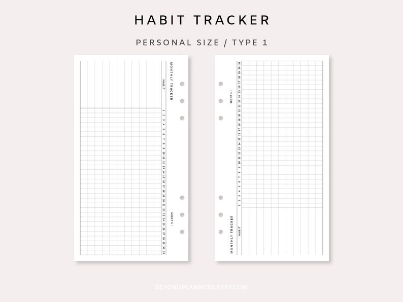 Monthly Habit Tracker Printable - Monthly Goal Tracker, Habit Tracker ...