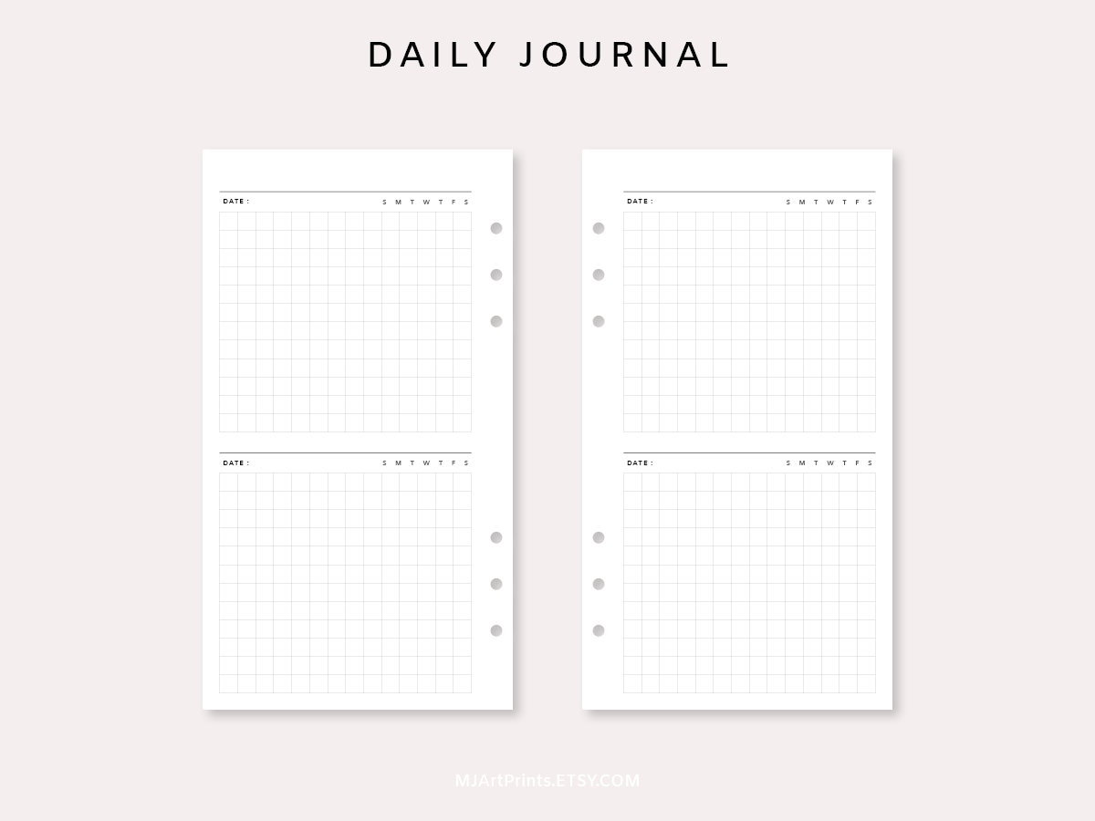 Daily Planner Printable Undated Daily Journal Pages, Day Schedule ...