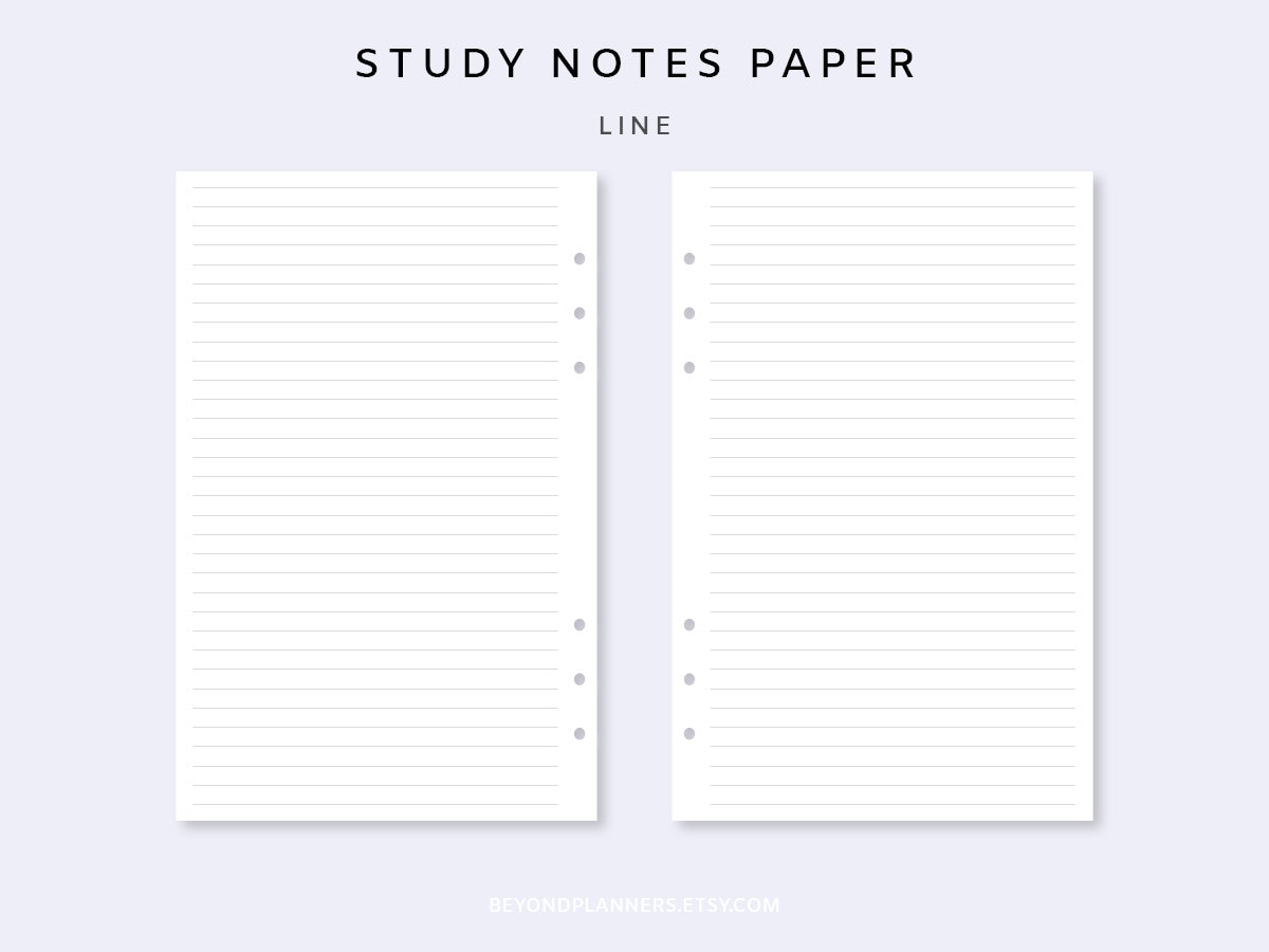 Study Notes Template Study Notes Paper Line, Grid, Dotted Pages Notes ...