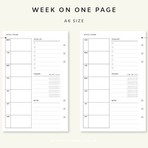 Weekly Planner Printable - Week on One Page | Weekly Agenda | Weekly ...