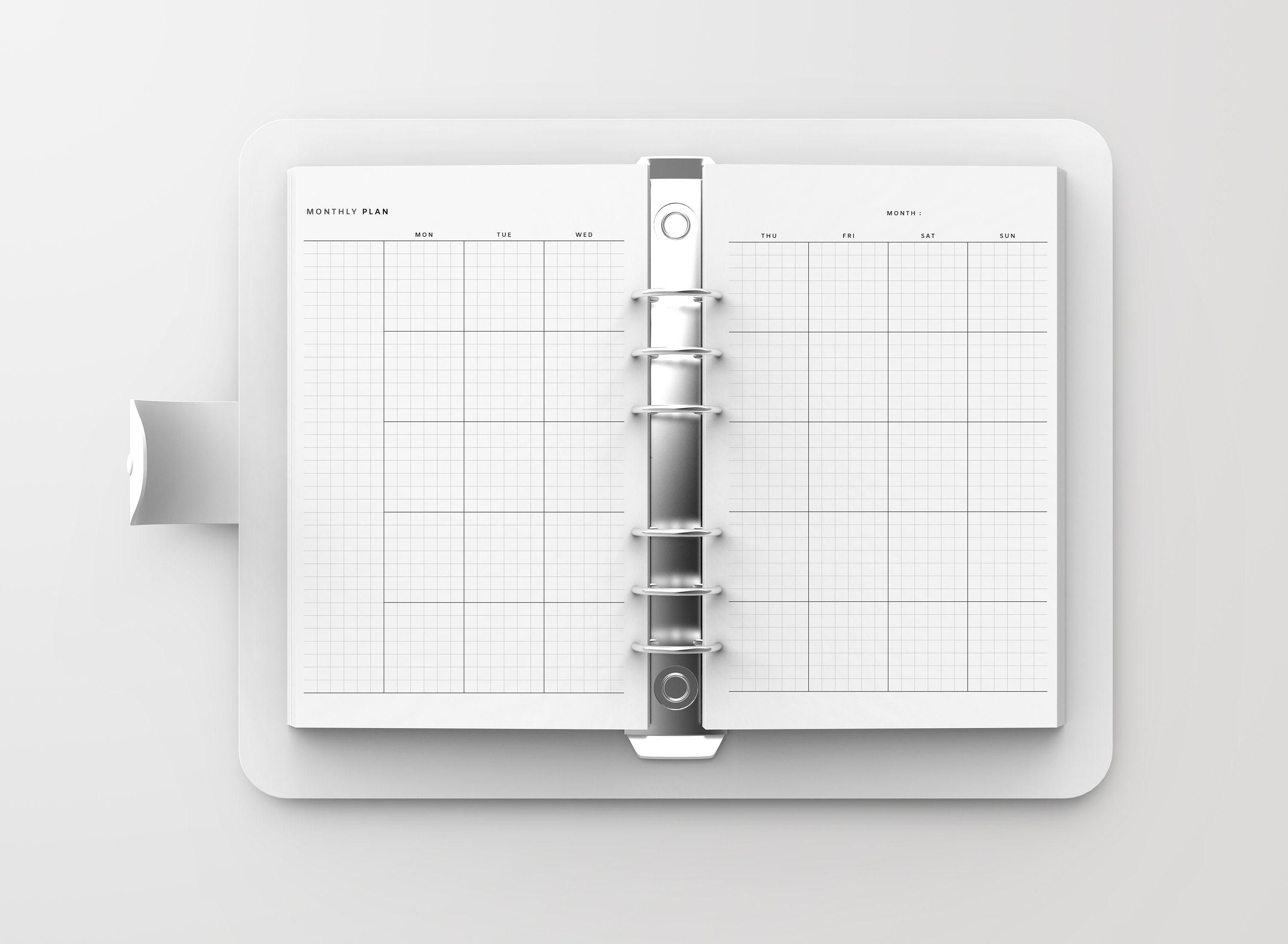 Monthly Planner Printable Month on Two Pages Undated Monthly Planner ...