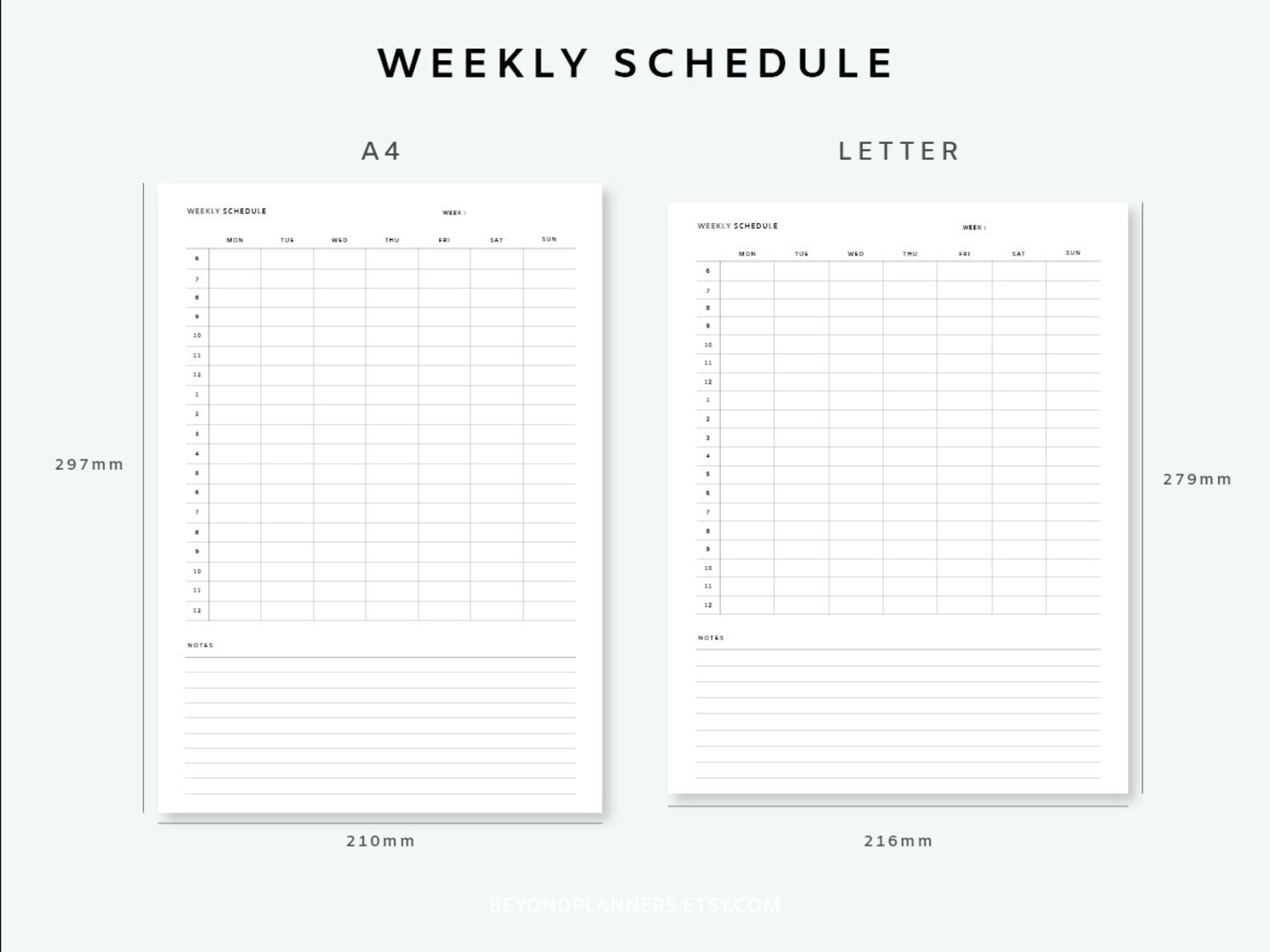 Weekly Schedule Printable Hour - Weekly Planner Template | Class ...