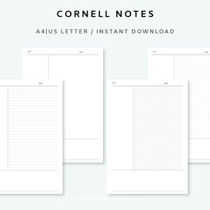 Cornell Notes Template Printable - A4,letter Size | Cornell Notes ...