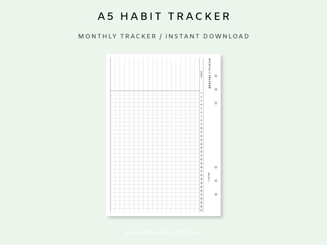 Monthly Habit Tracker Printable - Monthly Goal Tracker, Habit Tracker ...