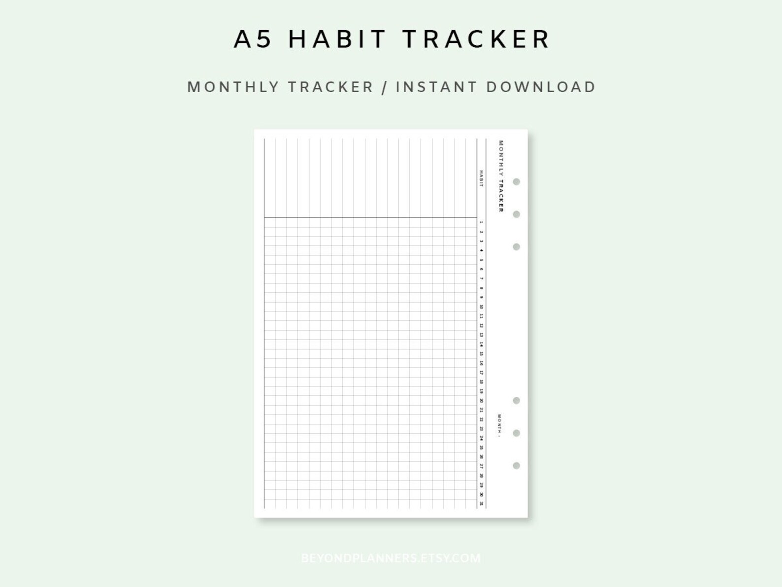 Monthly Habit Tracker Printable Monthly Goal Tracker Habit - Etsy