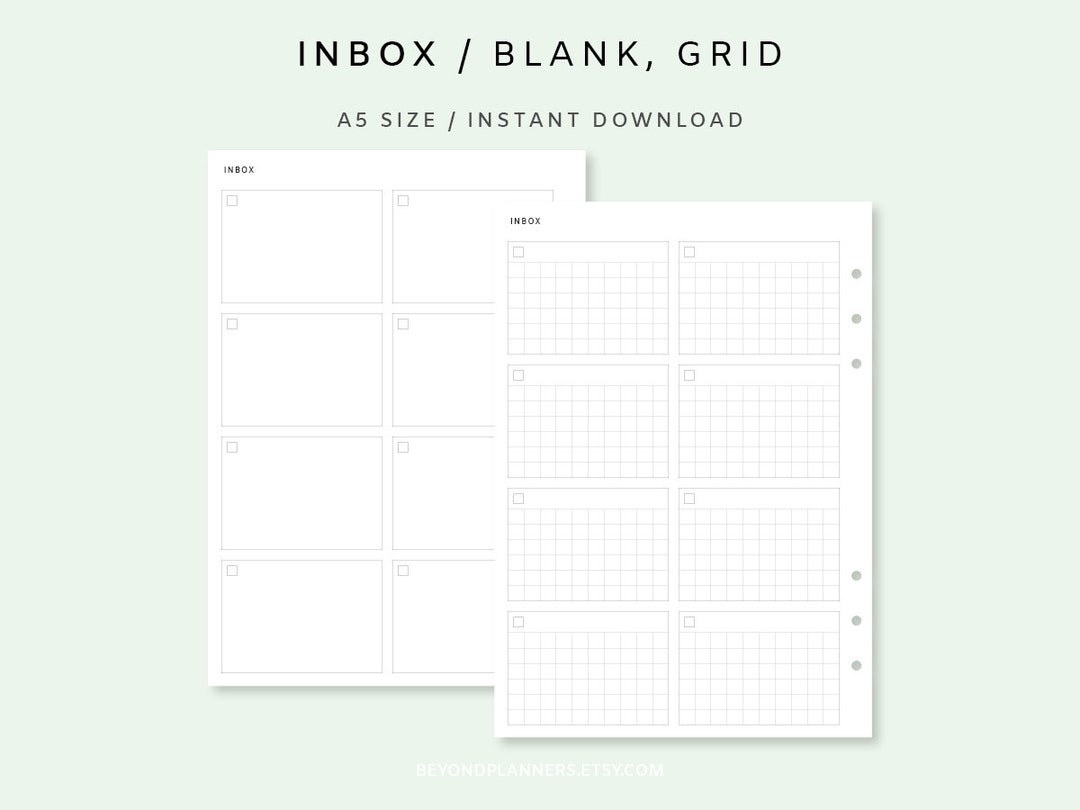 A5 Inbox Planner Dashboard, Inbox Tracker Template, Inbox Checklist ...