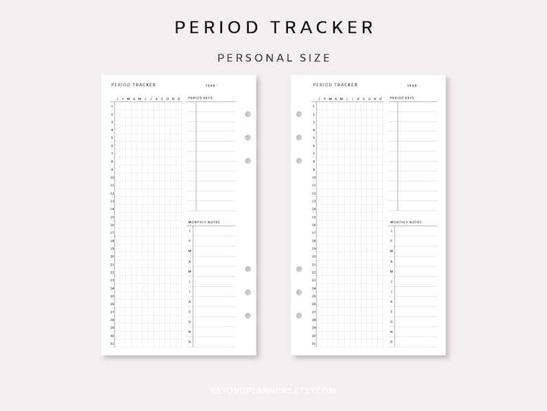Period Tracker Printable Personal Inserts, Menstrual Cycle Planner ...