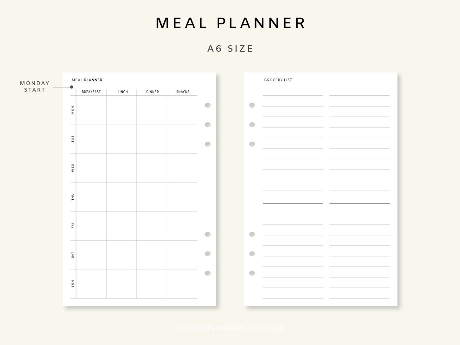 Weekly Meal Planner And Grocery List Printable Meal Planner Etsy weekly-meal-planner-and-grocery-list-printable-meal-planner-etsy