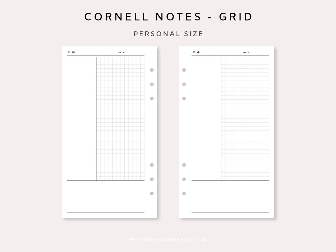 Notas de Cornell Notas de Cornell para imprimir / Plantilla - Etsy España