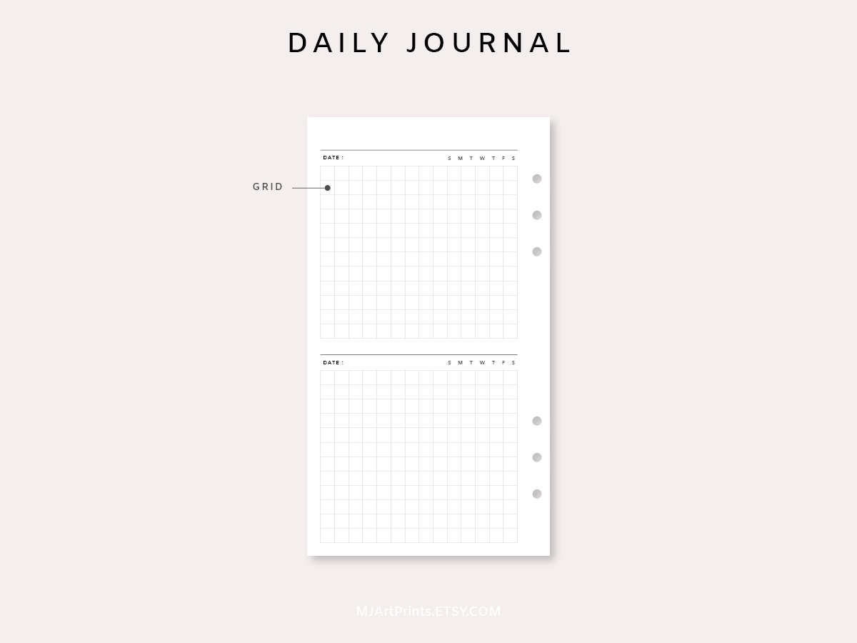 Daily Planner Printable Undated Daily Journal Pages, Day Schedule ...