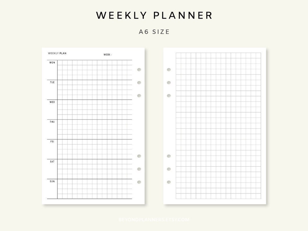 Week on One Page Printable - Undated Weekly Planner PDF | Weekly ...