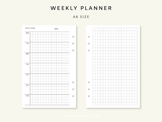 Week on One Page Printable Undated Weekly Planner PDF - Etsy