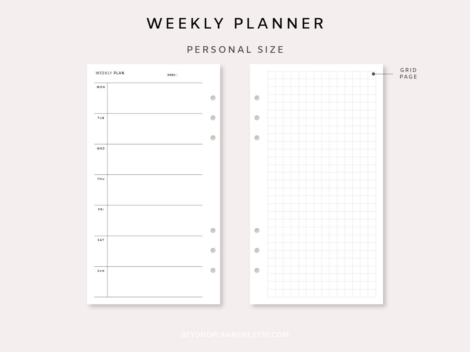 Weekly Planner Printable Week on Two Pages Weekly Planner - Etsy
