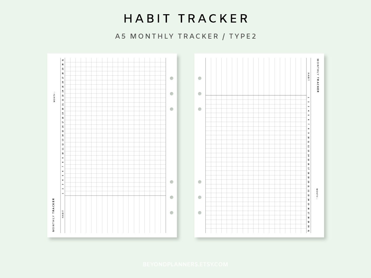 Monthly Habit Tracker Printable Monthly Goal Tracker Habit - Etsy