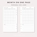 Month on One Page Insert Personal - Undated Monthly Planner PDF ...