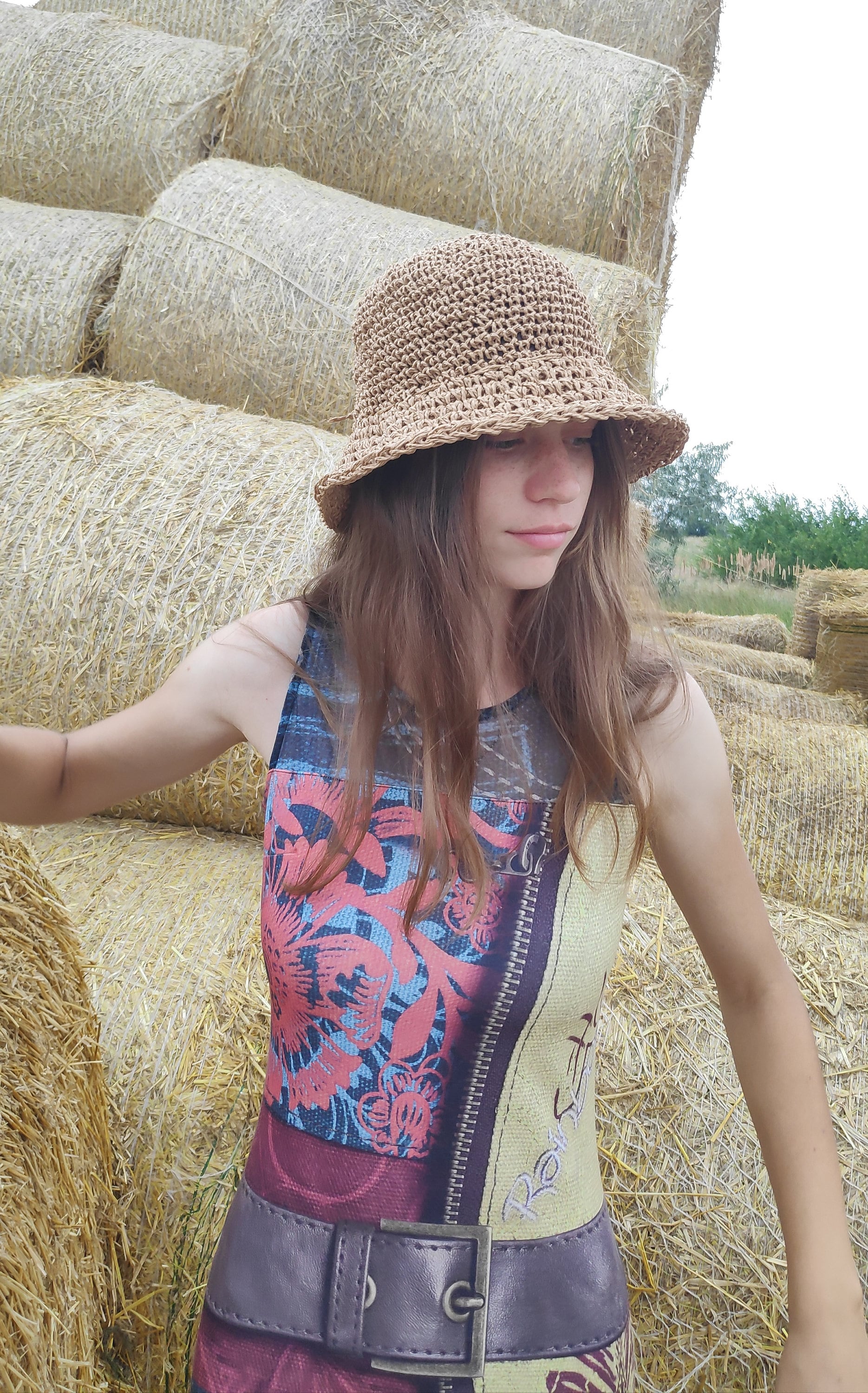 PDF Pattern, Schema Crochet, Raffia Hat, Boho Hat, Crochet Bucket Hats ...