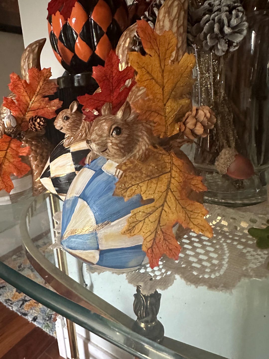 Inspired Courtly Royal Check Acorn With Gold Squirrel - Etsy