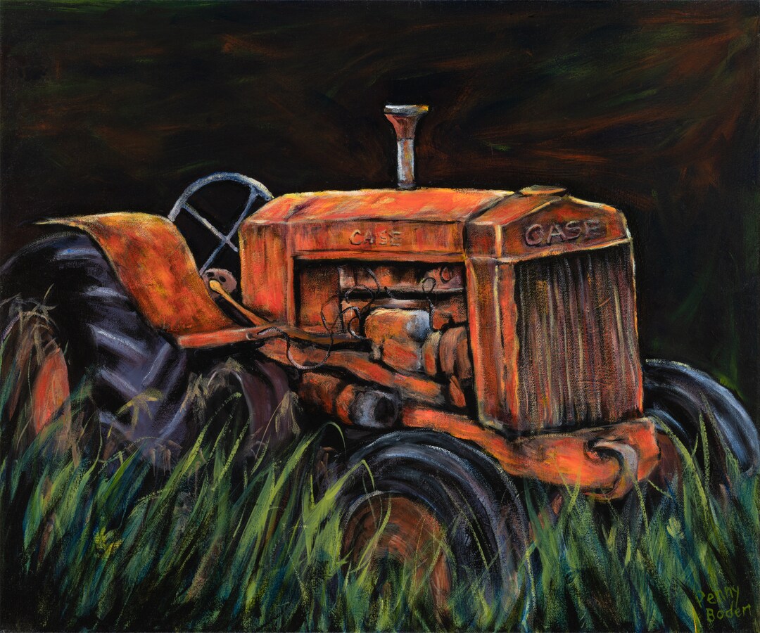 Original Tractor Painting Tractor Picture Farm Equipment Grandpa Farmer ...