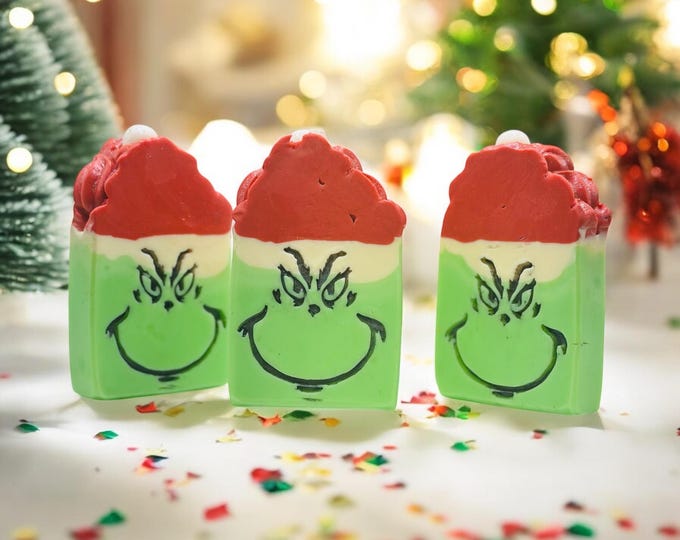 Grinch Christmas Cold Process Soap Winter Collection Gift Soap Bar Skin ...