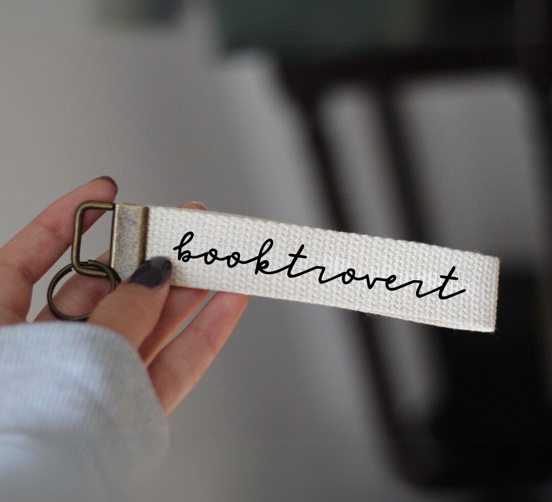 Booktrovert Keychain, Book Lover Key Fob, Book Gift, Book Lover Gift ...