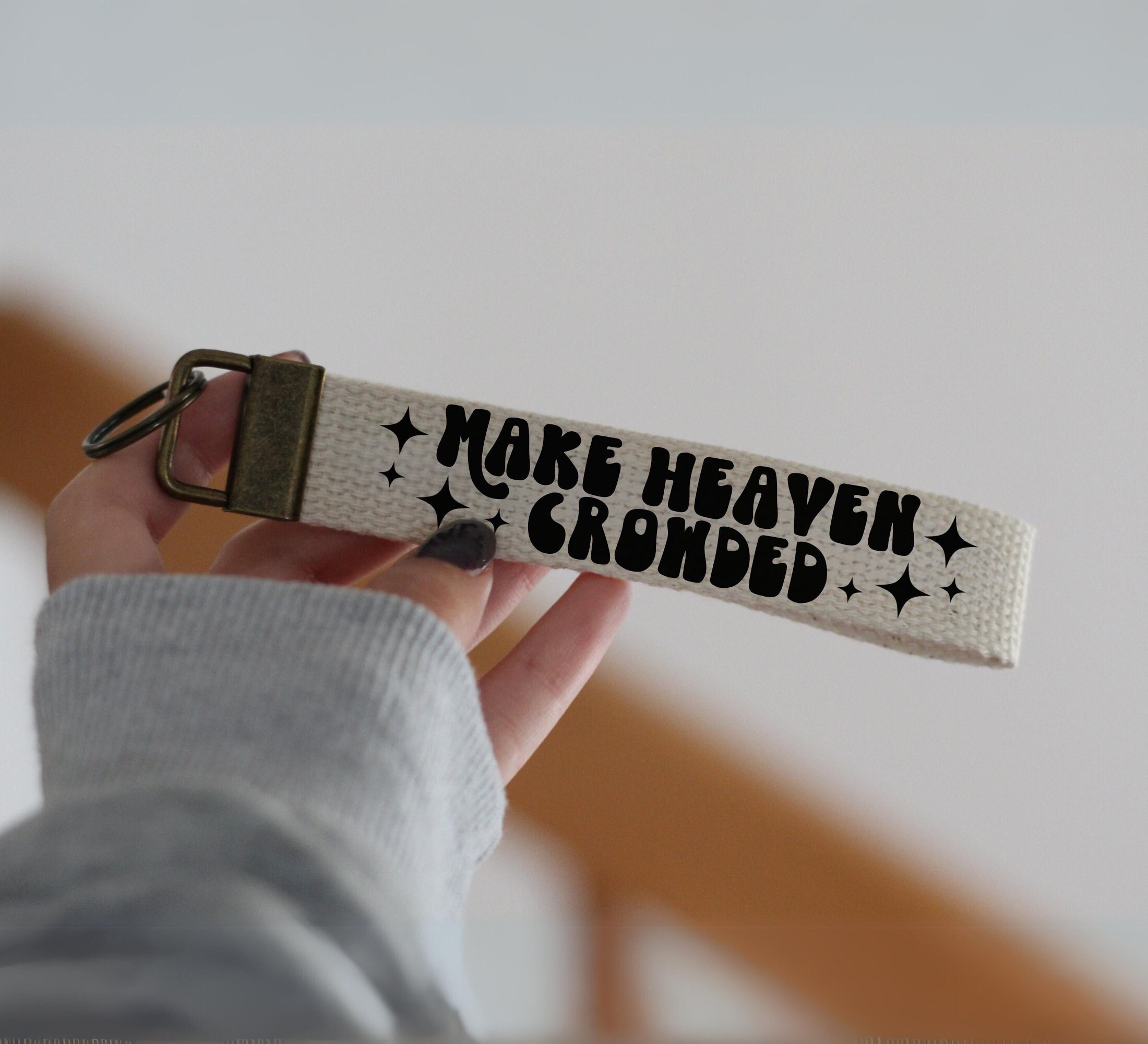 Make Heaven Crowded Keychain, Christian Key Fob, Jesus Keychain ...