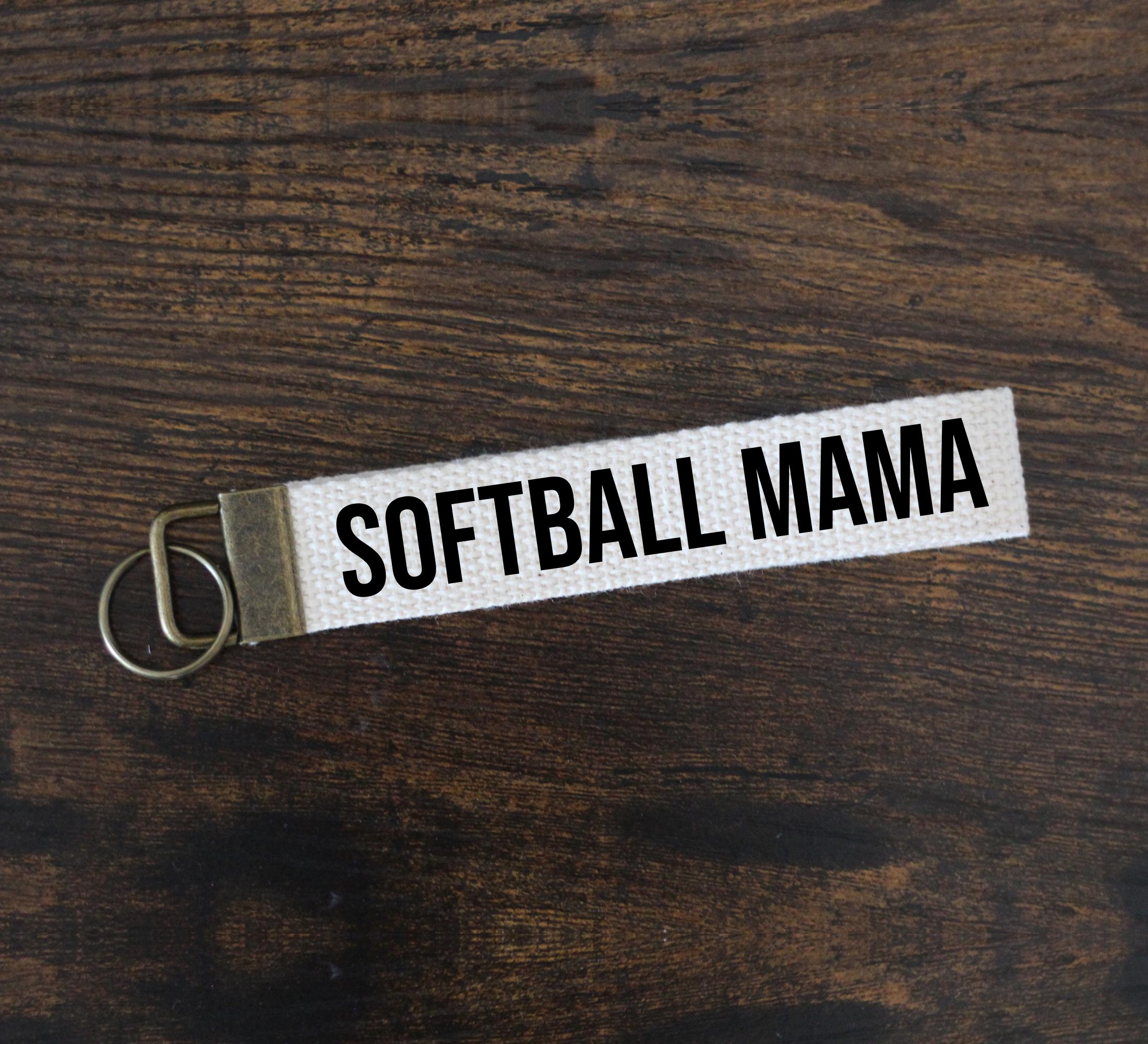 Softball Mama Key Fob, Softball Mom, Keychain, Softball Mom Gift ...